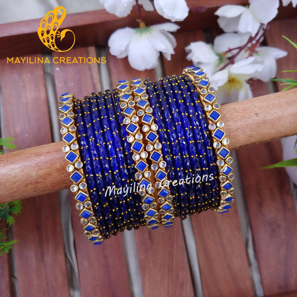 Glass Bangles Set – Mayilina Creations