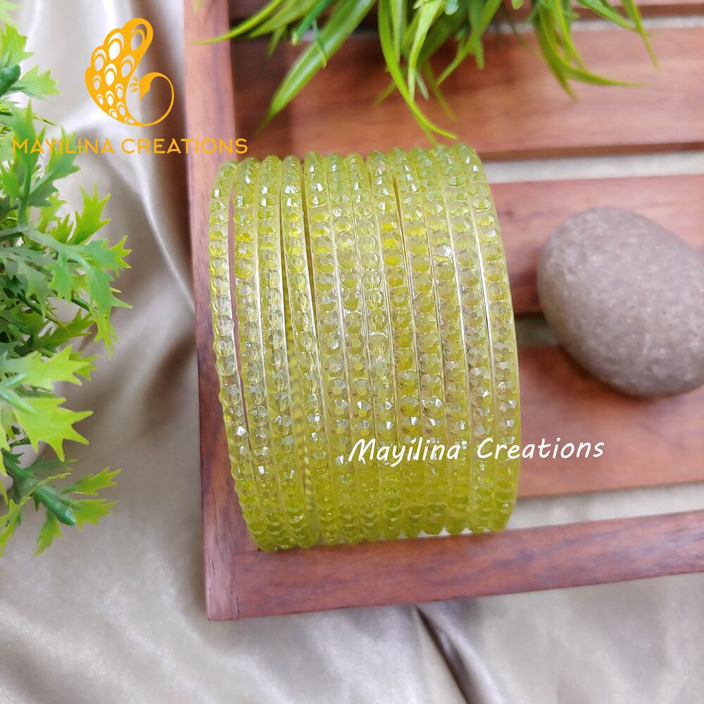 Plain Crystal Glass Bangles – Mayilina Creations
