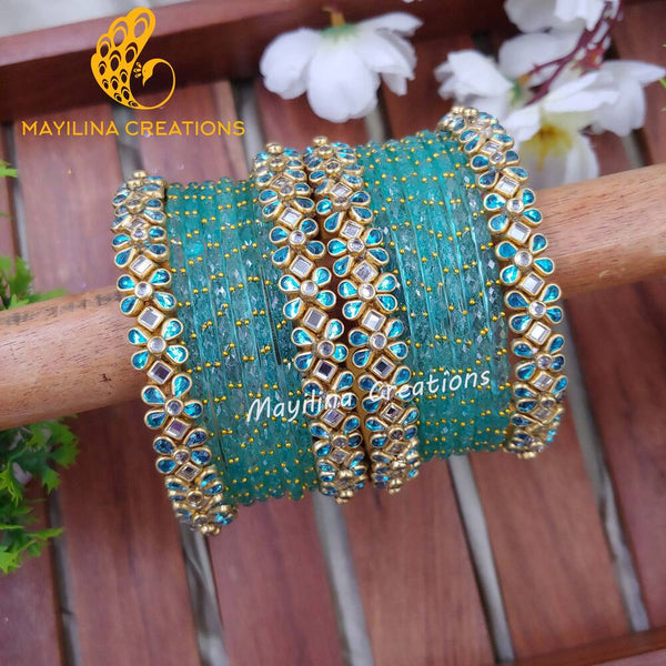 Glass Bangles Set – Mayilina Creations