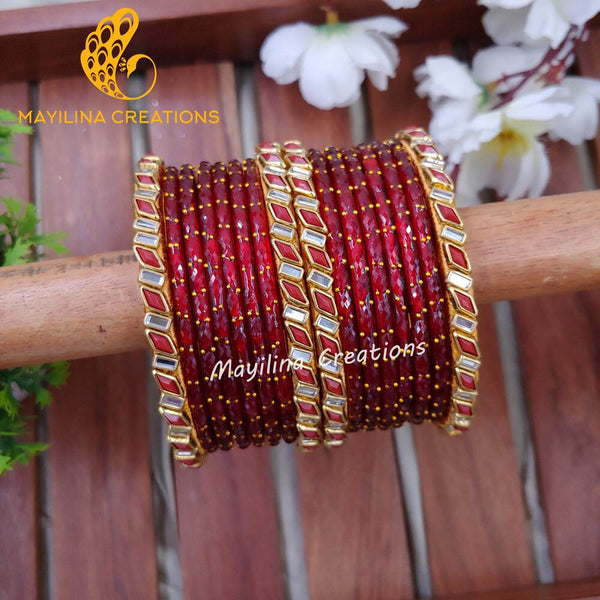 Glass Bangles Set – Mayilina Creations